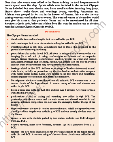 Cbse Class 11 Physical Education Olympic Value Education Notes